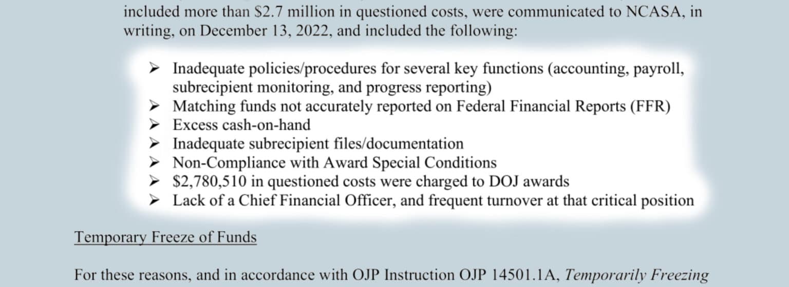 After Fed Scrutiny, National CASA Repays Hundreds of Thousands